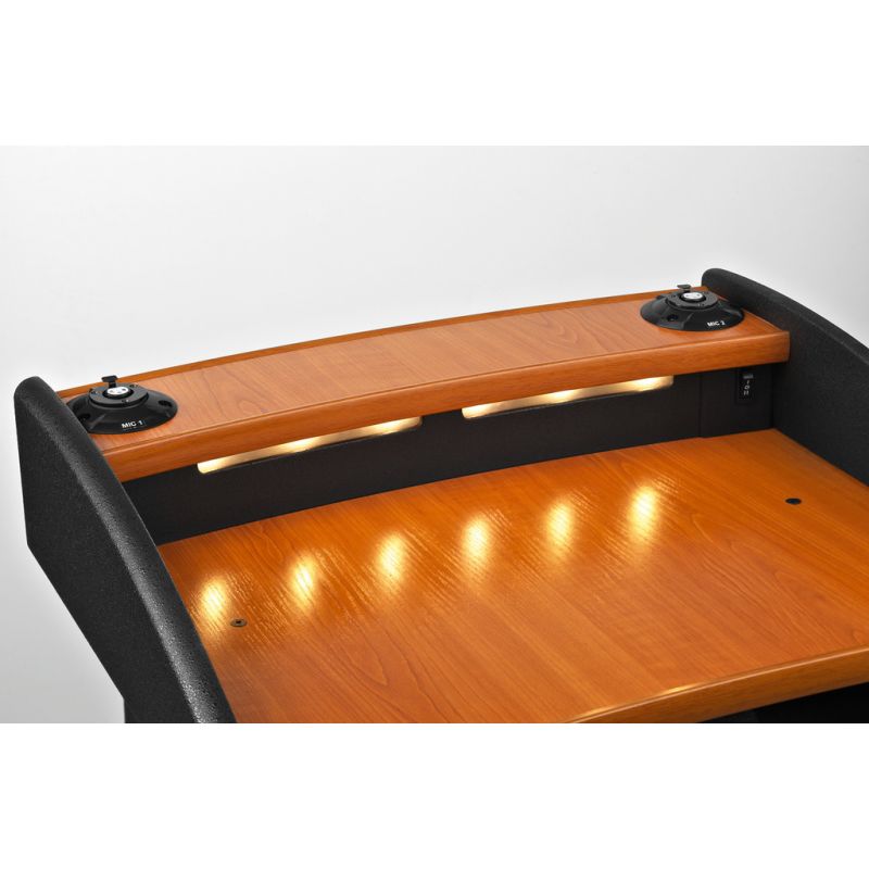 Professionelles Redepult mit integrierter 2-Kanal-Multi-Frequenz-Empf