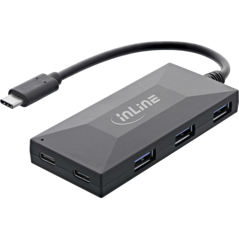 InLine® USB 3.2 Gen.1 Hub, USB-C zu 2 Port USB-C und 3 Port USB-A, oh