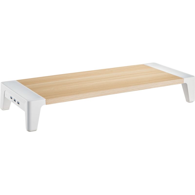 InLine® Monitor Podest+ mit 2x USB 3.2 Gen1 und QC3 Ladeports, 80mm,